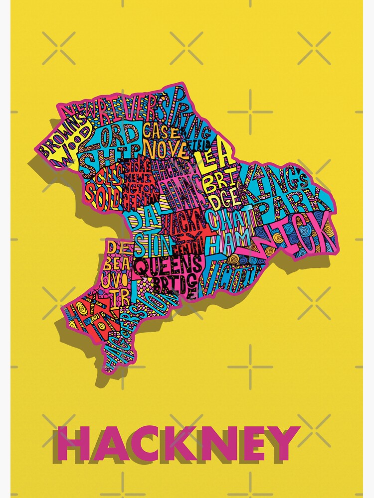 "Hackney - London Boroughs" Sticker by damnfinecuppa | Redbubble