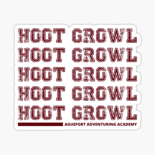 "Hoot Growl - Aguefort Adventuring Academy" Sticker for Sale by ...