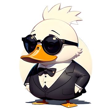 "Duck agent with a suit and sunglasses" Sticker by ioto-visuals | Redbubble