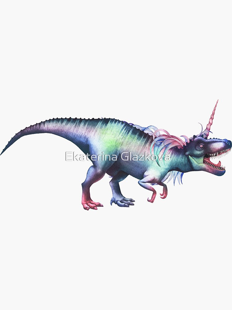 "Watercolor Dinocorn" Sticker for Sale by Glazkova | Redbubble