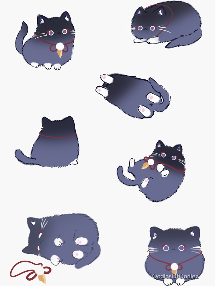 "chonky scarameow" Sticker for Sale by OodlesOfOodlez | Redbubble