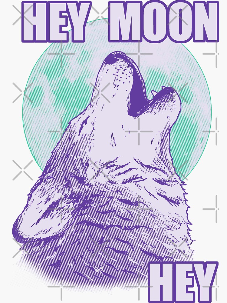"Hey Moon Hey" Sticker for Sale by wytrab8 | Redbubble