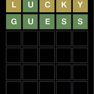 "Wordle Lucky Guess - Funny Wordl Grid Word Game Design" Sticker for ...