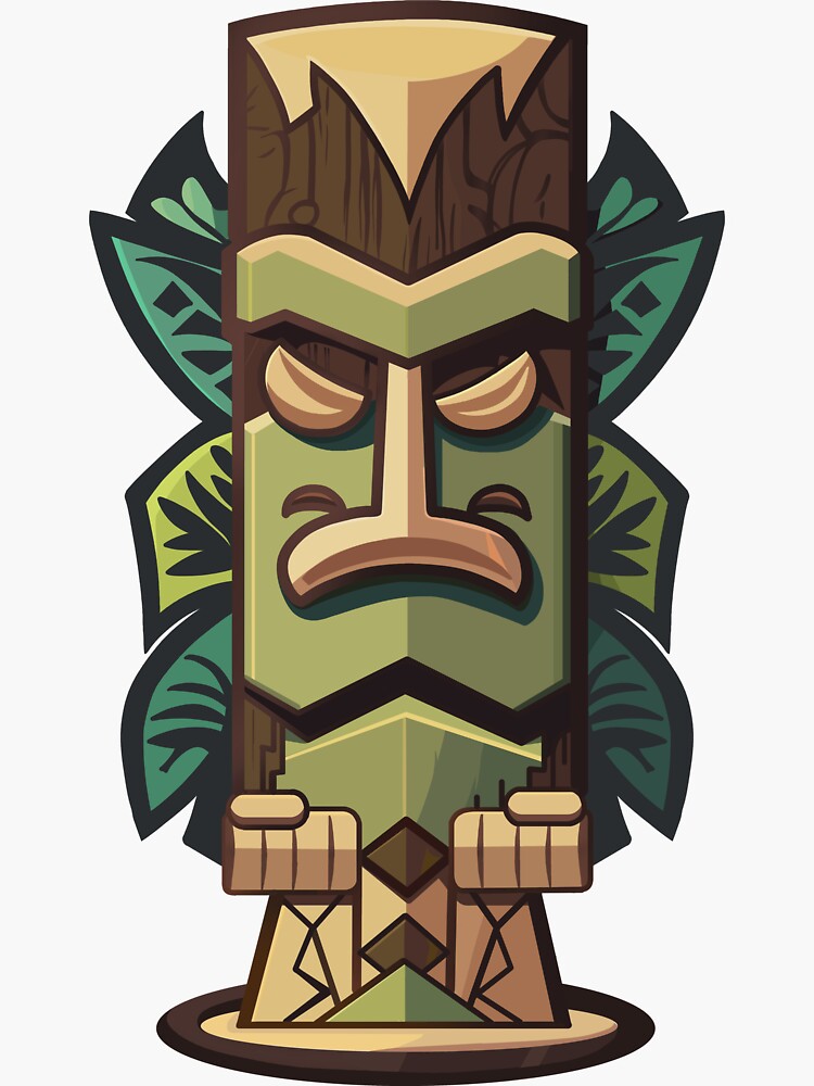 "Tiki Statue "Tiki Vibes"" Sticker for Sale by Stihl-e | Redbubble