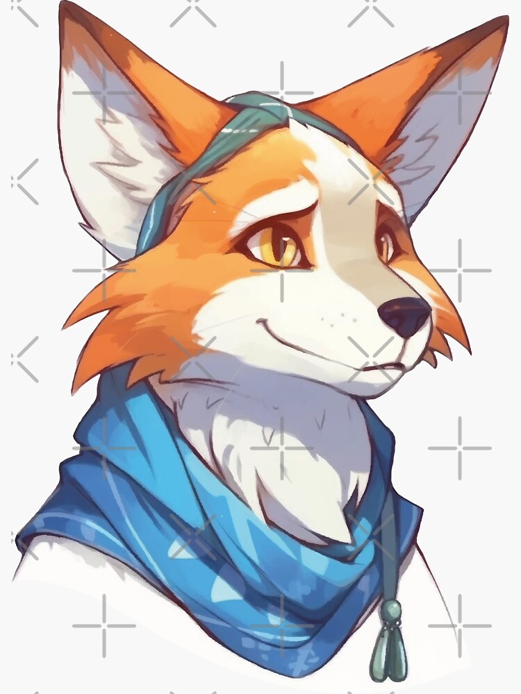 "Traveler Furry Fox" Sticker for Sale by FurryKingdom | Redbubble