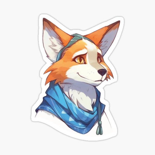 "Traveler Furry Fox" Sticker for Sale by FurryKingdom | Redbubble