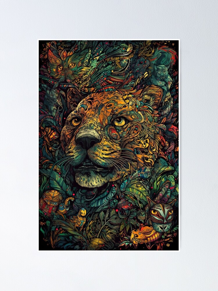"psychedelic puma and other strange animals of the jungle" Poster for ...