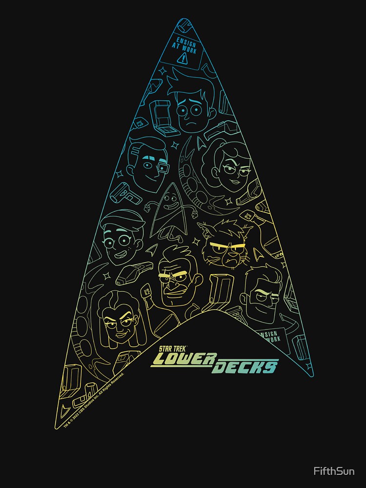 "Star Trek: Lower Decks Delta Badge Neon Collage" Classic T-Shirt for ...