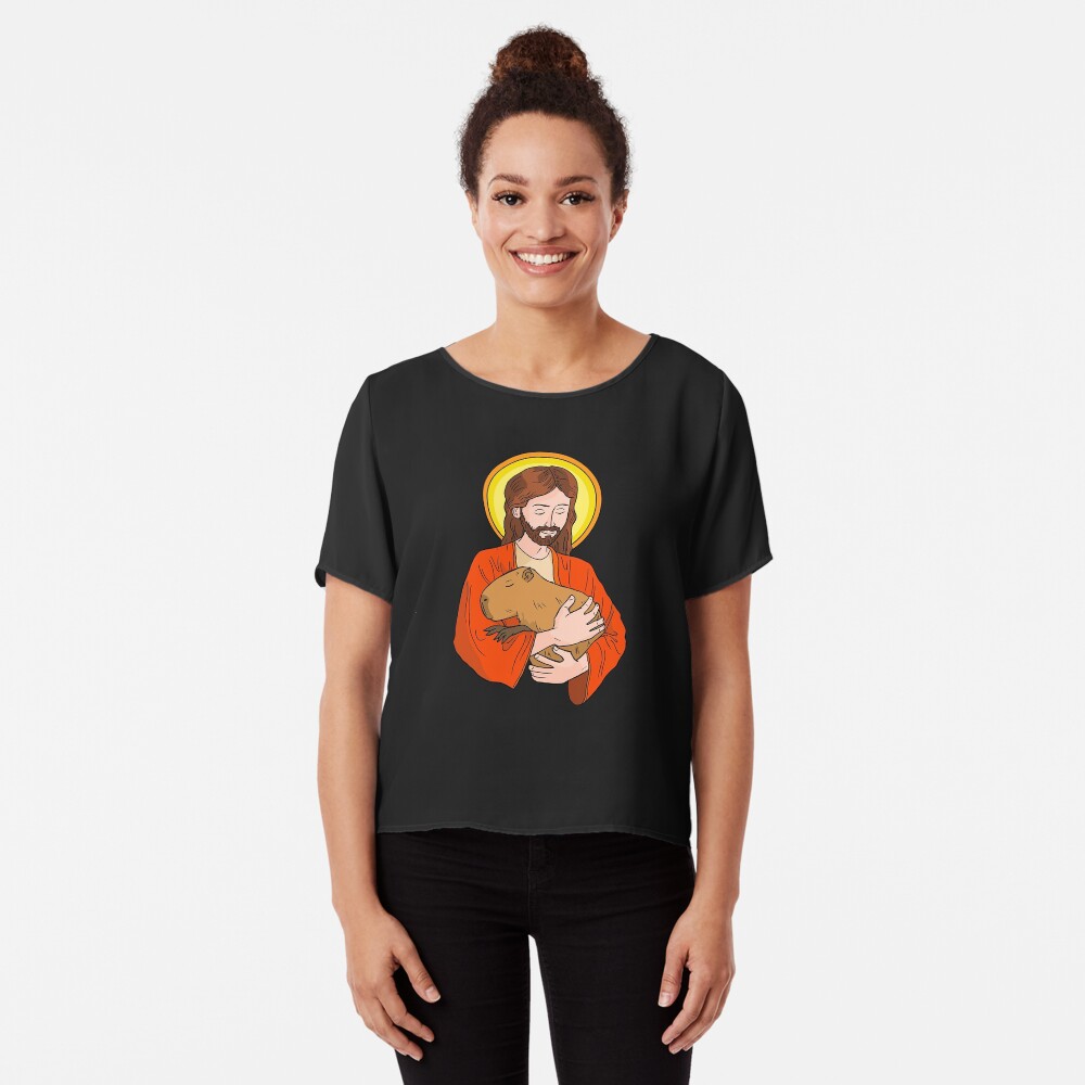 "Jesus and Capybara" Sticker for Sale by TinyTina18 | Redbubble