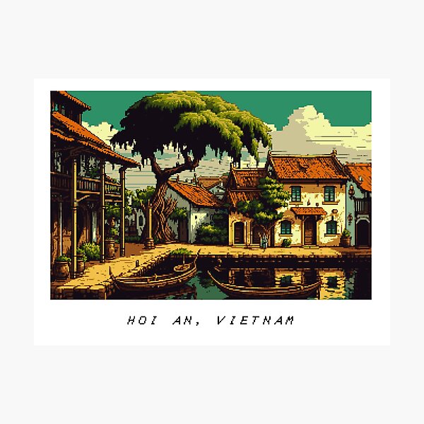 "Hoi An Vietnam Pixel Art Retro" Photographic Print by PixelAirlines ...