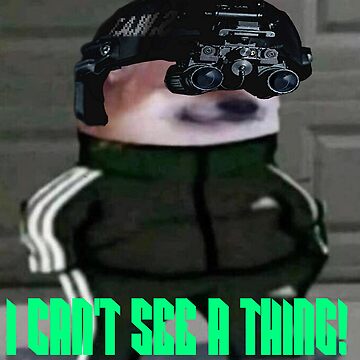 "Tracksuit Slav Doge with NVGs Night Vision, I can't see a thing ...