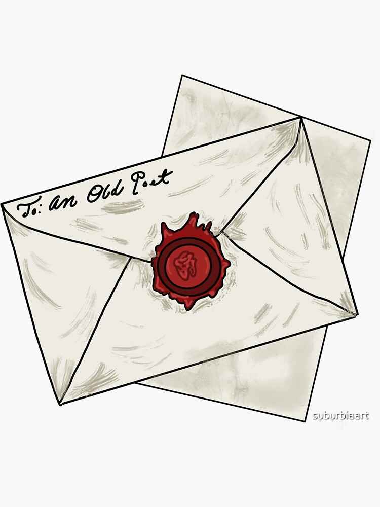 "Letter To An Old Poet" Sticker for Sale by suburbiaart | Redbubble
