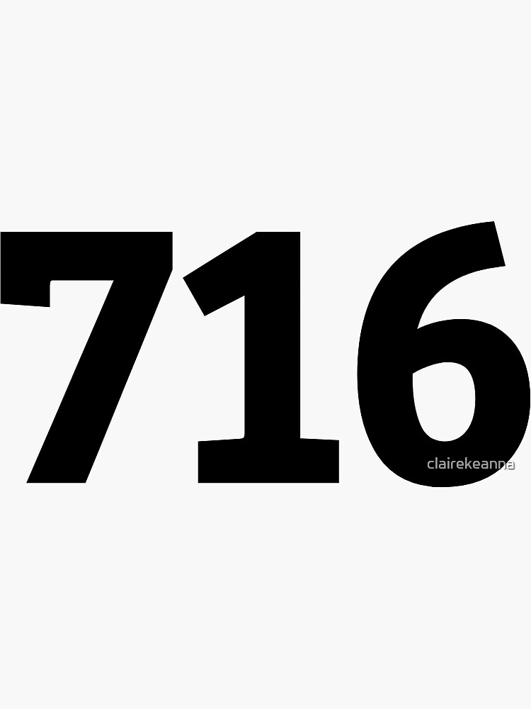 "716" Sticker for Sale by clairekeanna | Redbubble