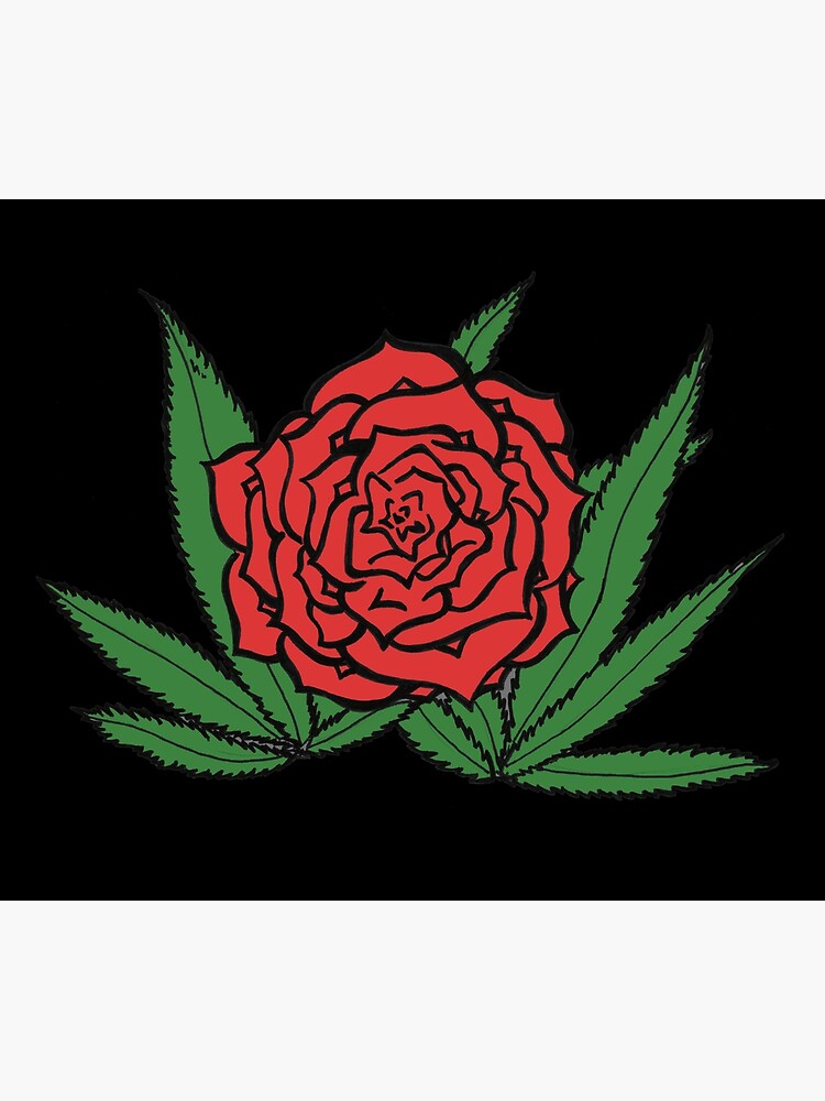 "Weed Rose - Trippy Stoner Marijuana Rose" Throw Blanket for Sale by ...