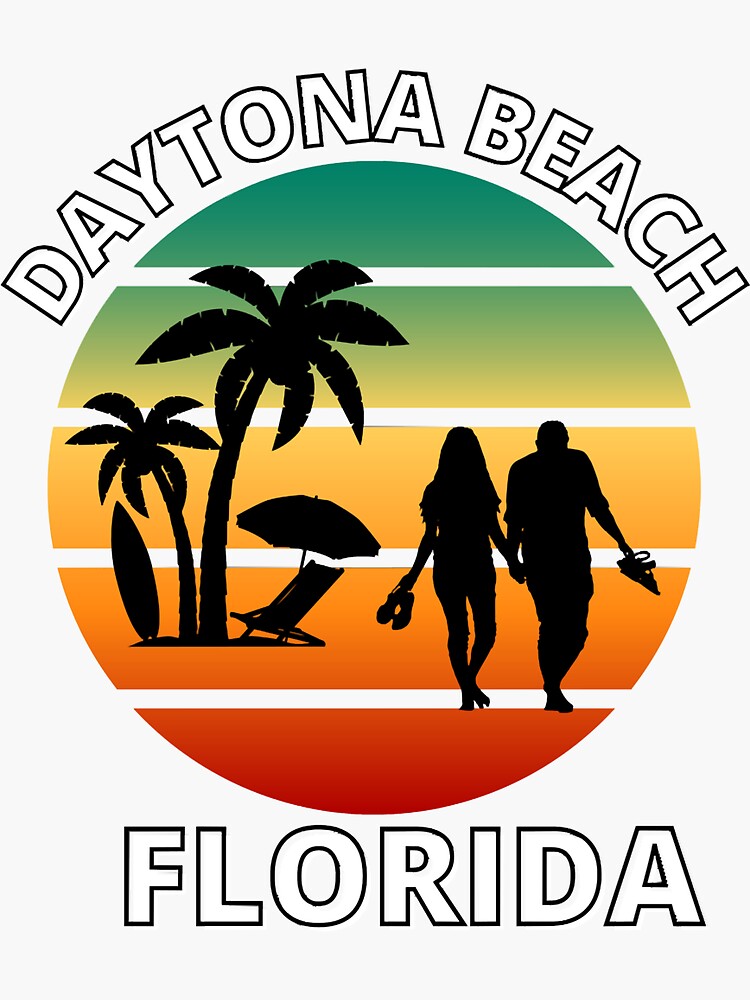 "Daytona beach Florida vintage sunset design" Sticker for Sale by ...