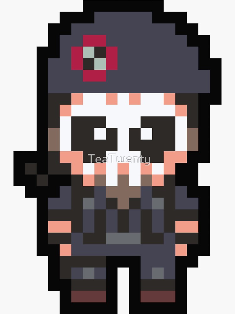 "Caveira Six Siege Smol Defender Pixel art" Sticker for Sale by ...