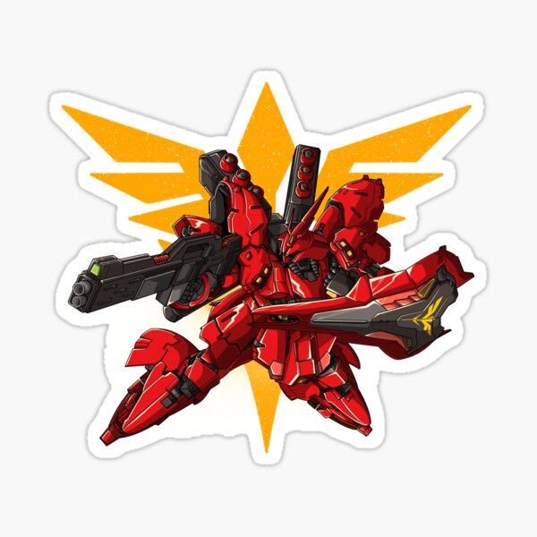 "Sazabi Gundam T-shirt Artwork" Sticker for Sale by namanyapod | Redbubble