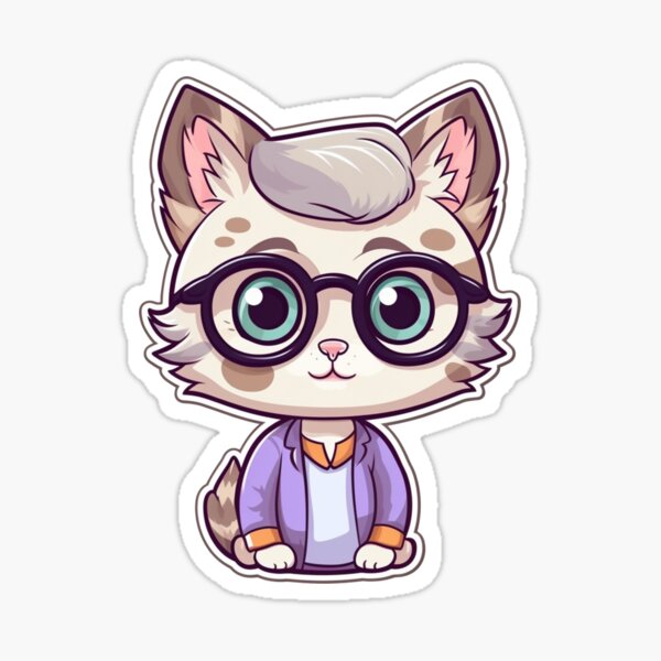 "Cute Cat Teacher Sticker PNG" Sticker for Sale by SuccessSK | Redbubble