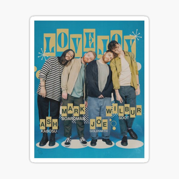 "Blue Retro Lovejoy Print" Sticker for Sale by planetjuniper | Redbubble