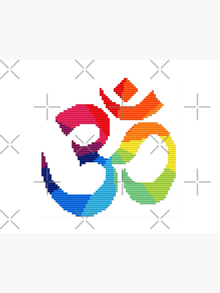 "Om Sign / Rainbow Aum Symbol / Colourful Pixel Art" Art Board Print ...