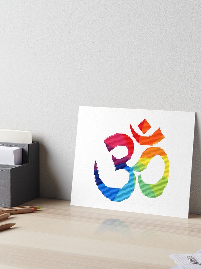 "Om Sign / Rainbow Aum Symbol / Colourful Pixel Art" Art Board Print ...