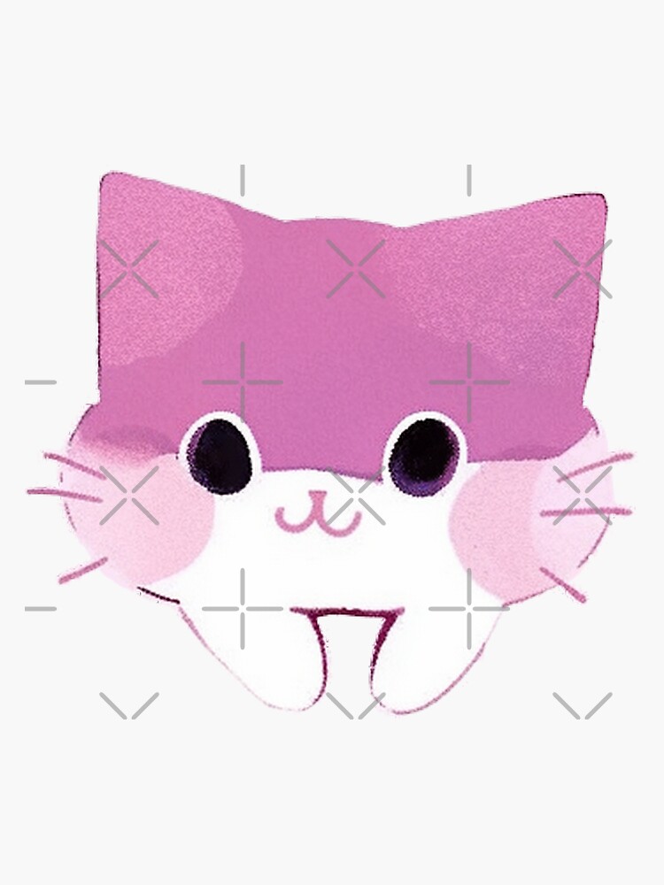 "Cute pink cat drawing" Sticker for Sale by RBonville | Redbubble