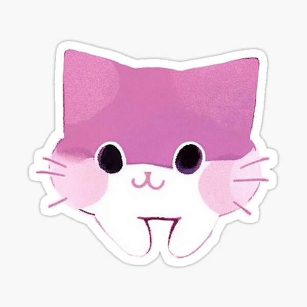 "Cute pink cat drawing" Sticker for Sale by RBonville | Redbubble