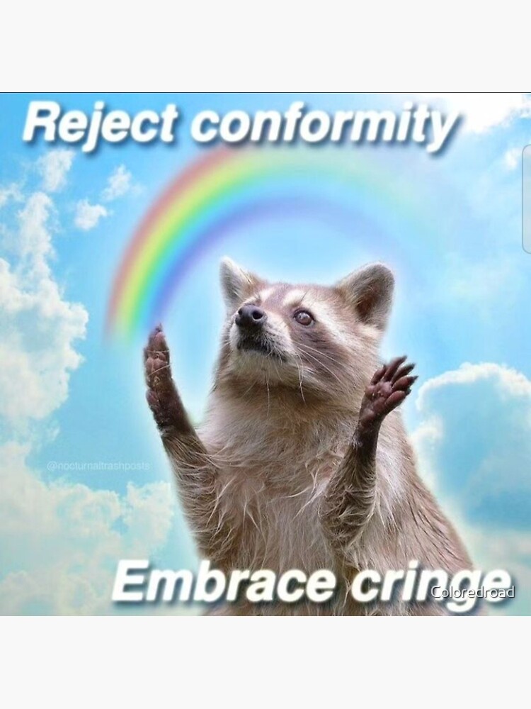 "Reject conformity embrace cringe " Sticker for Sale by Coloredroad ...