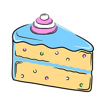 "Cartoon Cake Slice" Sticker for Sale by scribbletank | Redbubble