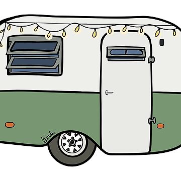 "Adorable Sage Green Camping Boler Trailer" Sticker for Sale by ...