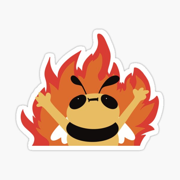 "Buzz-y bee on fire meme sticker" Sticker for Sale by OverEducatedCat ...
