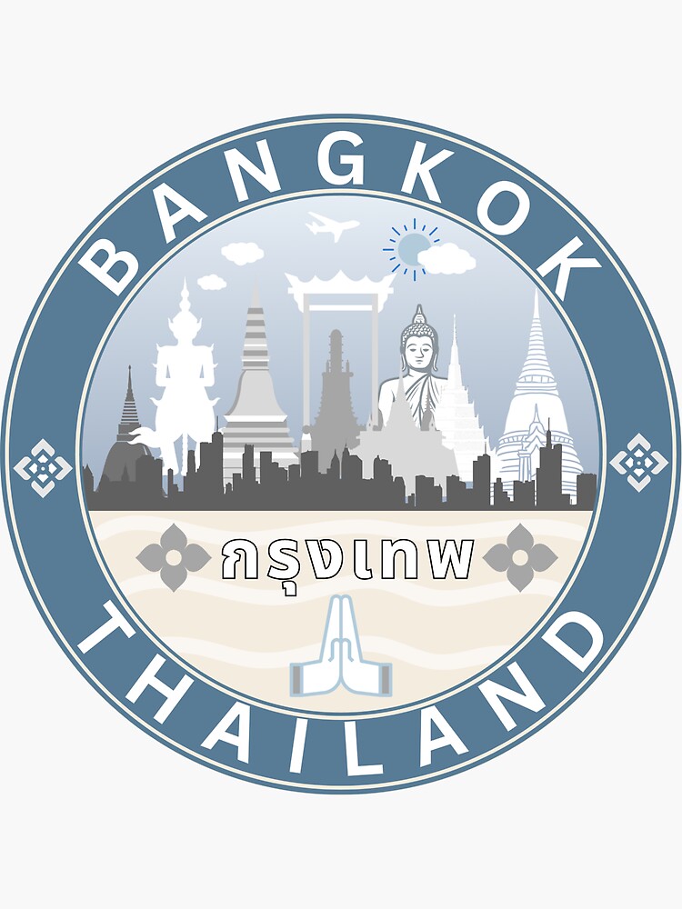 "Bangkok Thailand souvenir " Sticker for Sale by teessplash23 | Redbubble