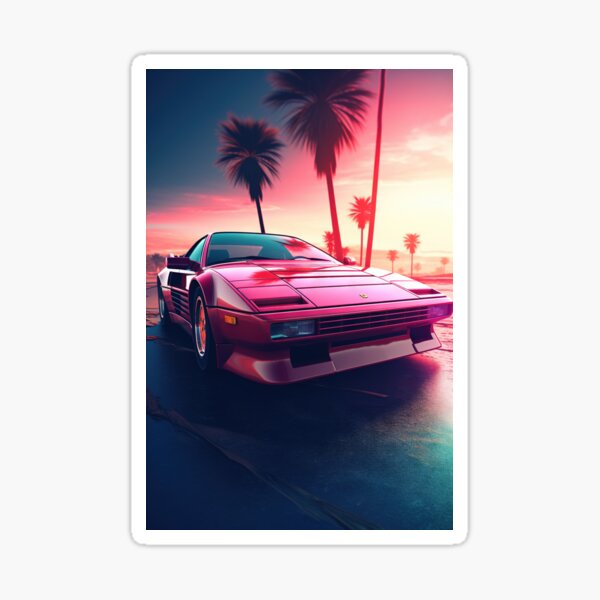 "Electric Velocity: Synthwave Speedster" Sticker for Sale by ...