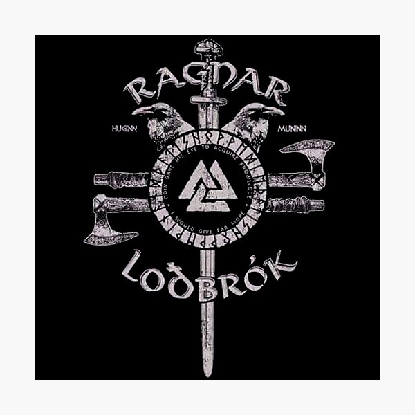 "King Ragnar Lodbrok Viking Logo" Photographic Print for Sale by ...