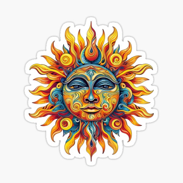 "Psychedelic Sun / Trippy / Spiritual / Colourful" Sticker for Sale by ...