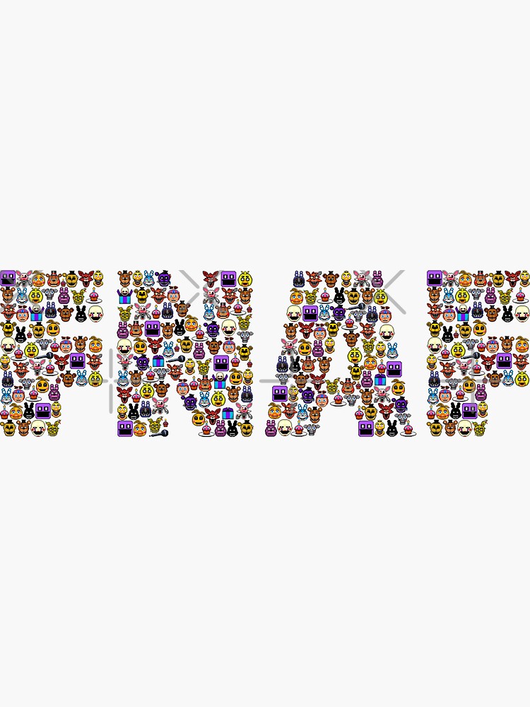 "Five Nights at Freddy's - Pixel art - FNAF Typography" Sticker for ...