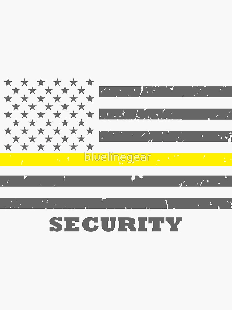 "Security Guard Thin Yellow Line Flag" Sticker for Sale by bluelinegear ...