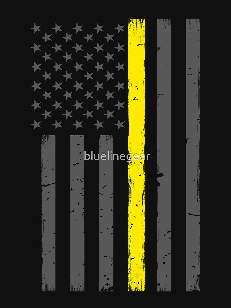 "Thin Yellow Line Security Flag" T-shirt for Sale by bluelinegear ...
