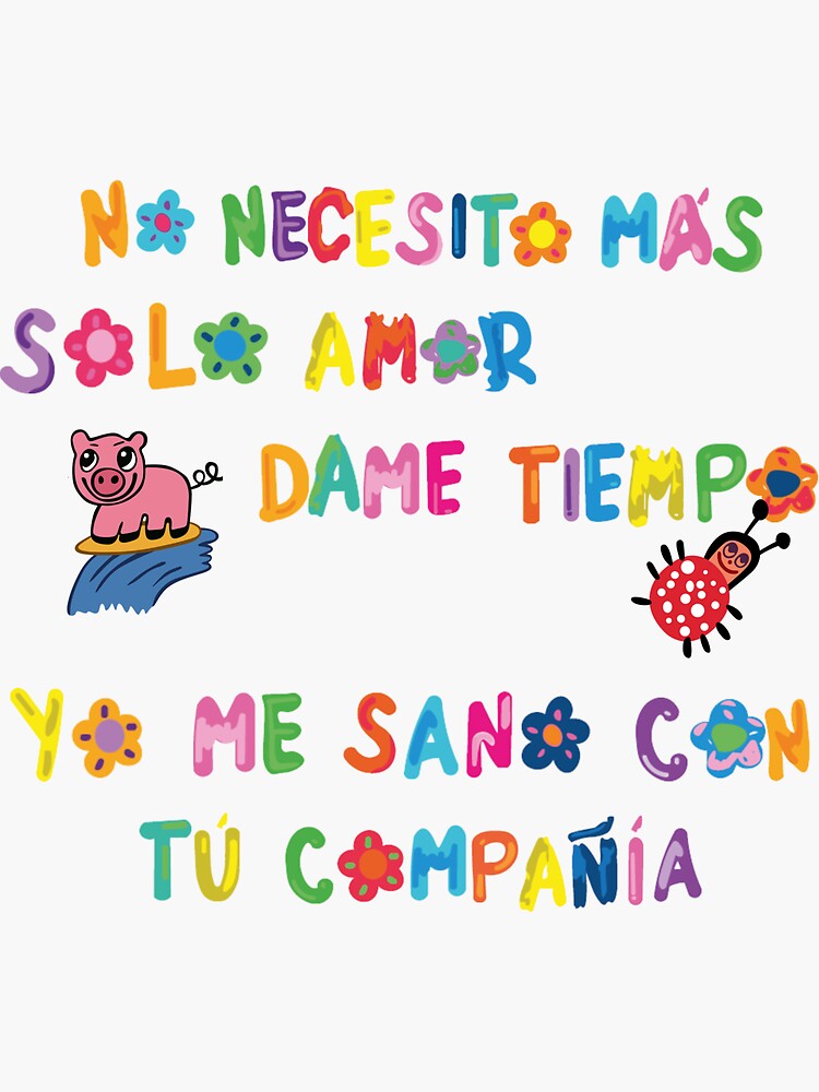 Pegatina «letras De Mientras Me Curo Del Cora De Karol G De