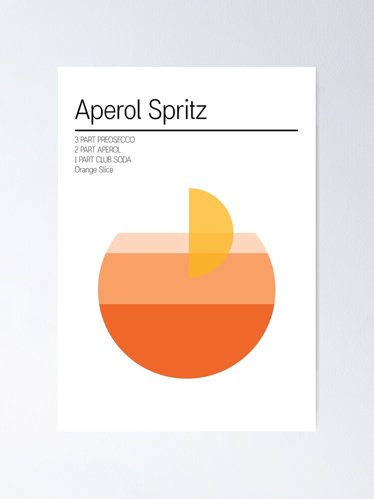 "Aperol Spritz Sunrise - Minimal Cocktail" Poster for Sale by Barkeep ...