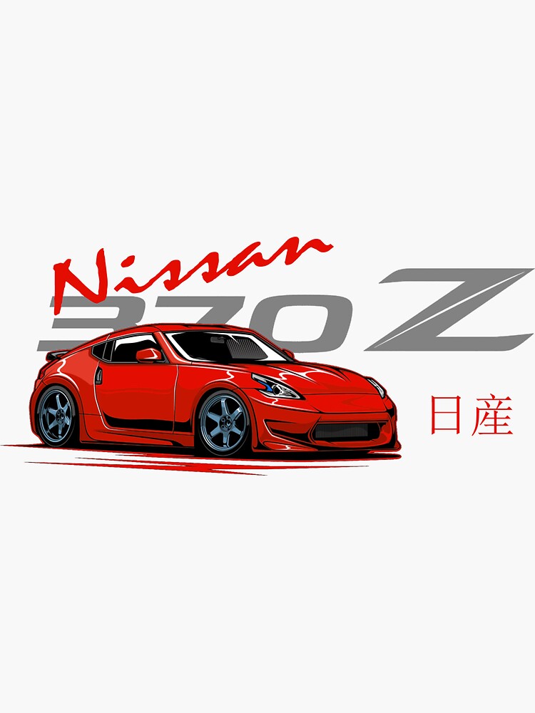 "Red Nissan 370Z JDM Car Design" Sticker for Sale by TJD-design | Redbubble