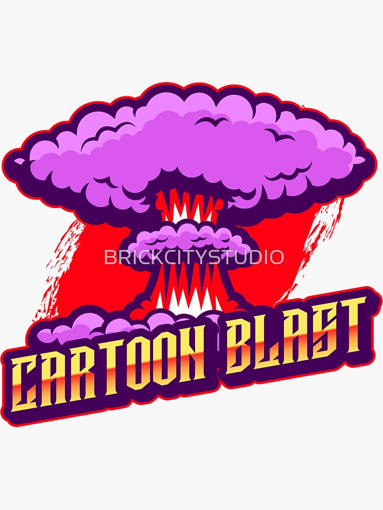 "CARTOON BLAST -TEE.V1" Sticker for Sale by BRICKCITYSTUDIO | Redbubble