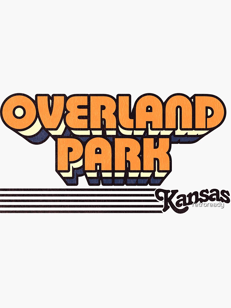 "Overland Park, Kansas | Retro Stripes" Sticker by retroready | Redbubble