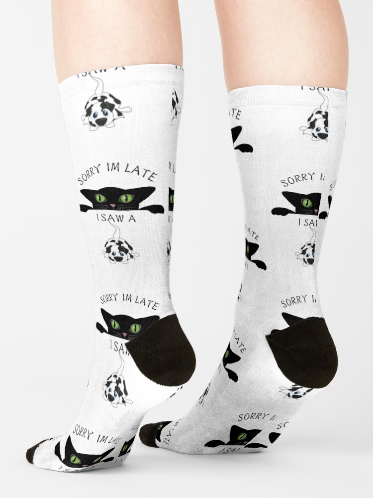 "Sorry I'm Late - I Saw a Dog" Socks for Sale by Eric0081 | Redbubble