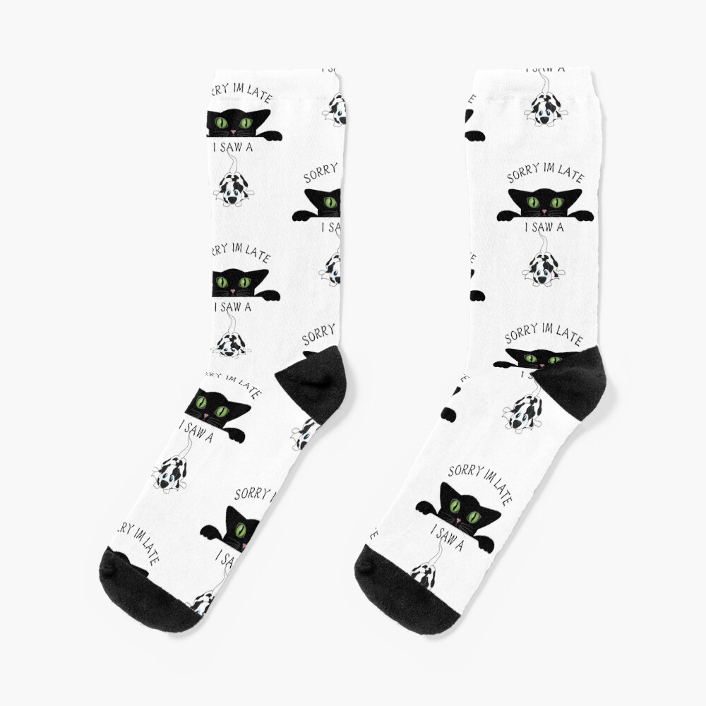 "Sorry I'm Late - I Saw a Dog" Socks for Sale by Eric0081 | Redbubble