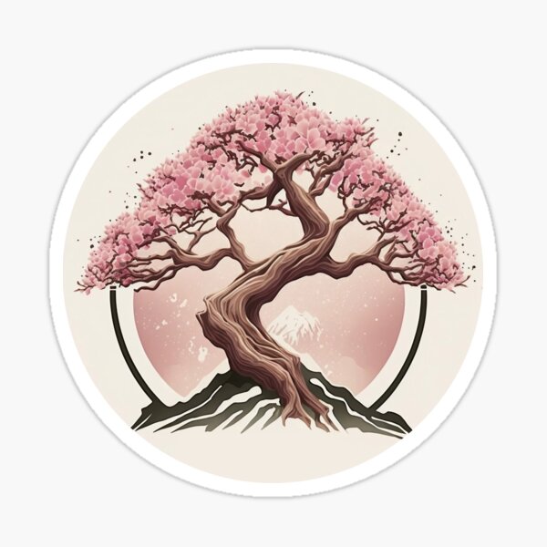 "Pink Cherry Blossom Sakura Tree" Sticker for Sale by MythicPrompts ...
