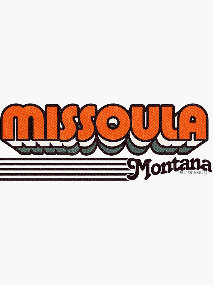 "Missoula, Montana | Retro Stripes" Sticker for Sale by retroready ...