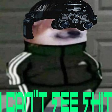 "Tracksuit Slav Doge with NVGs Night Vision, I can't see" Sticker for ...