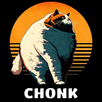 "Chonk Cat Fat Cat Funny Retro" Sticker for Sale by Wild-Neptune | Redbubble