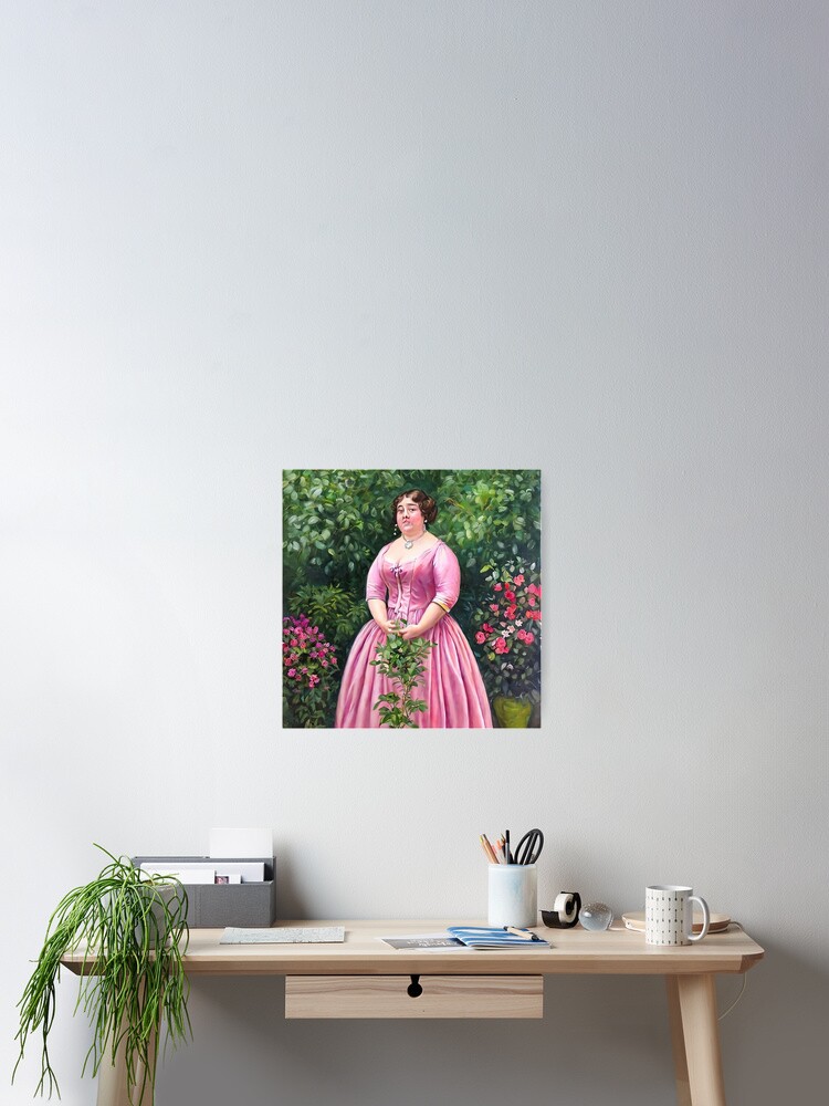 "The Fat Lady Portrait, a very fat woman wearing a pink silk dress" Poster for Sale by ArtCounts ...